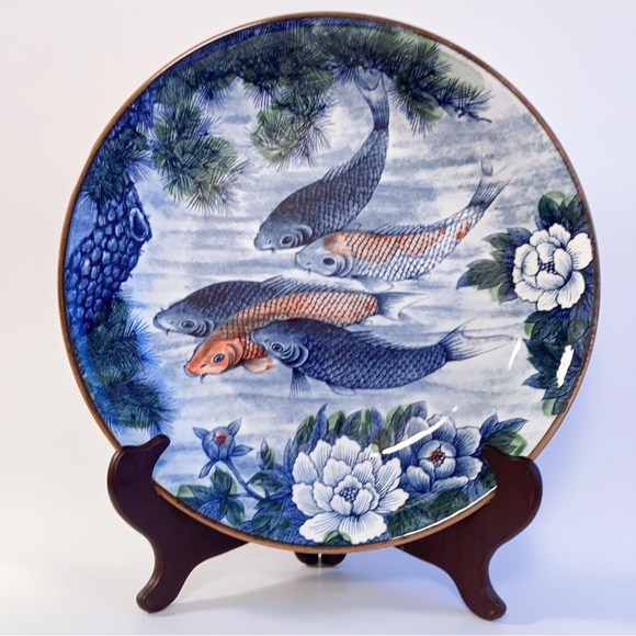 Vintage | Art | Vintage Asian Art Japanese Koi Fish Ceramic Pottery ...